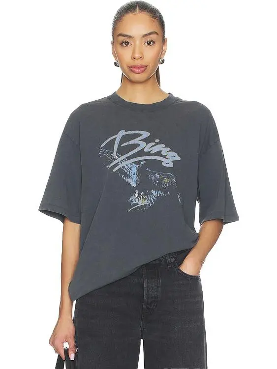 ANINE BING Kent Eagle Graphic T-shirt - Charcoal