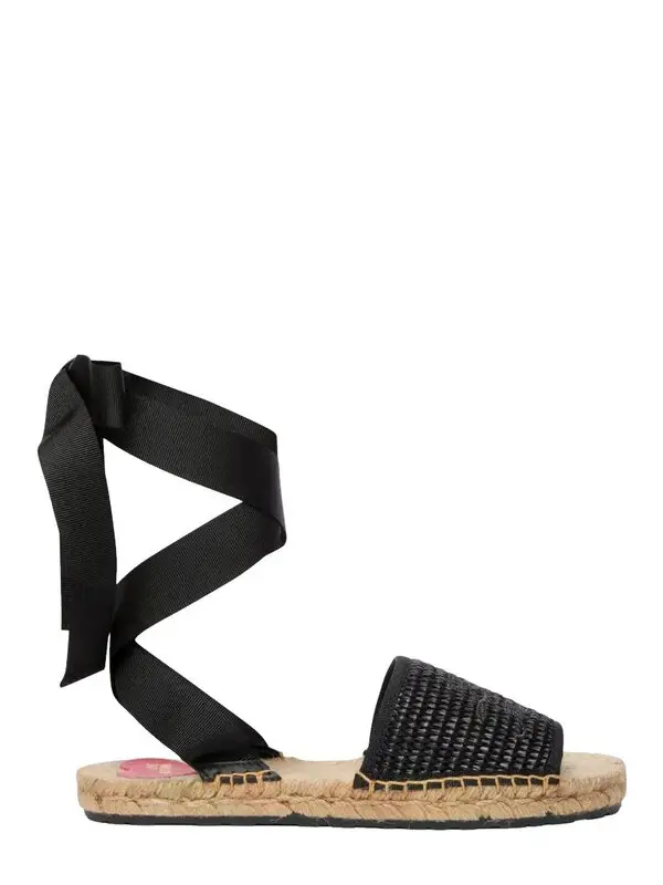 Moschino Ribbon Tie Espadrilles - Black