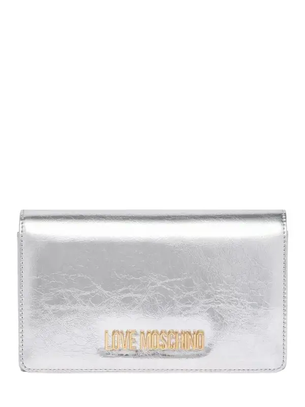 Moschino Metallic Chain Shoulder Bag - Silver