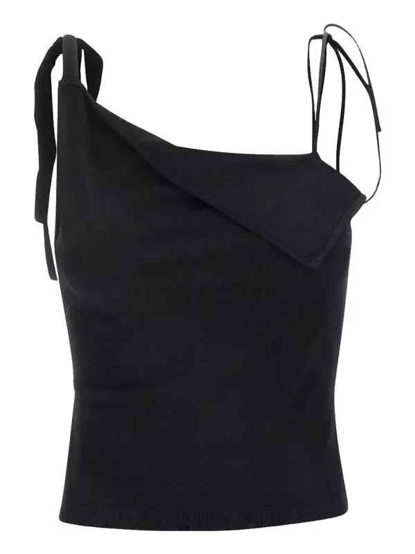 A. ROEGE HOVE Trine One-shoulder Tank Top - Black