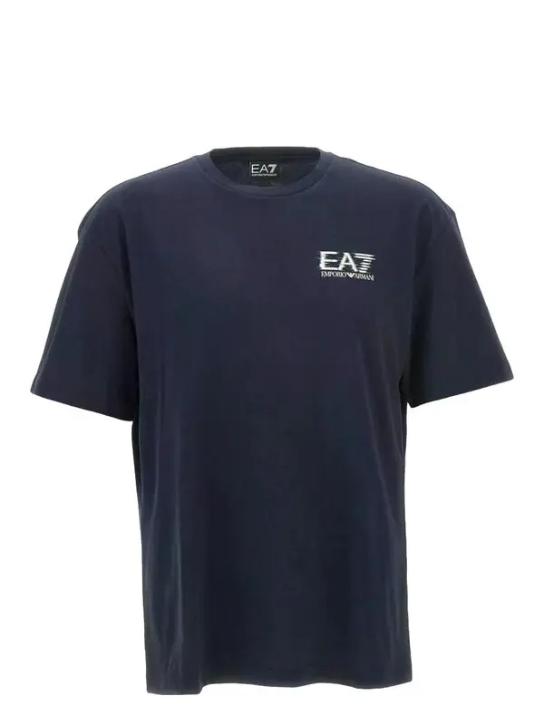EA7 Logo-print Crew-neck T-shirt - Blue