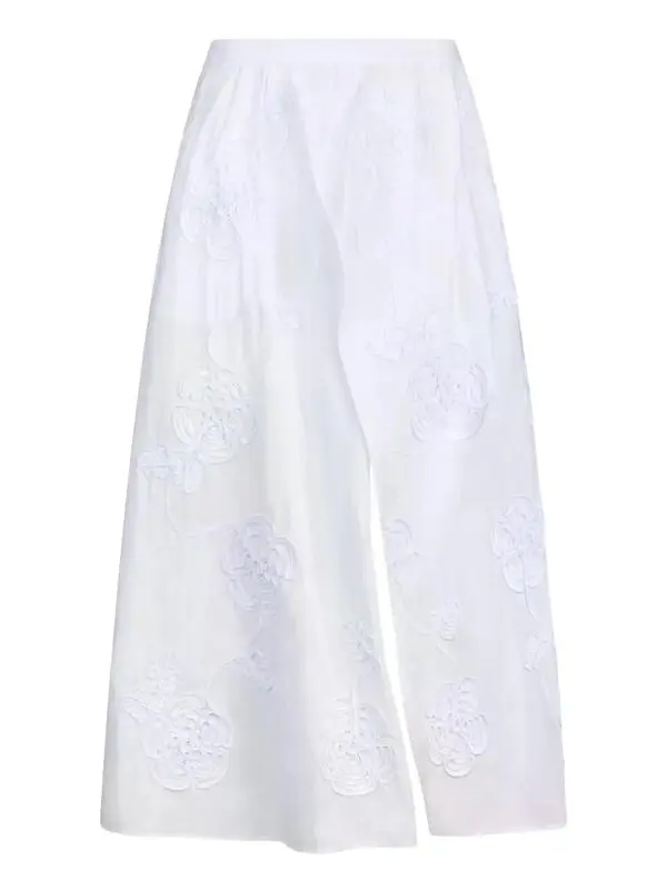 Liu Jo Embroidery Slit Midi Skirt - White