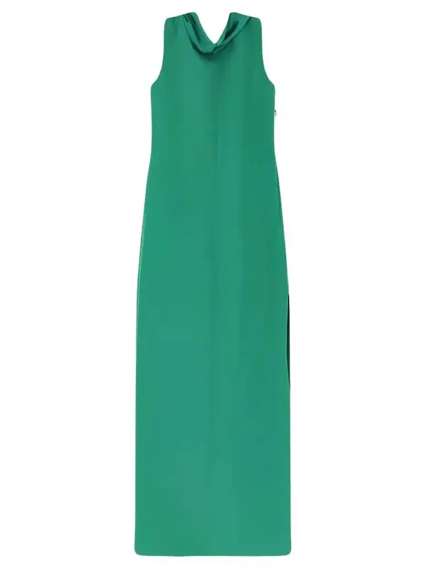Max Mara Plunging Back Side-slit Dress - Green
