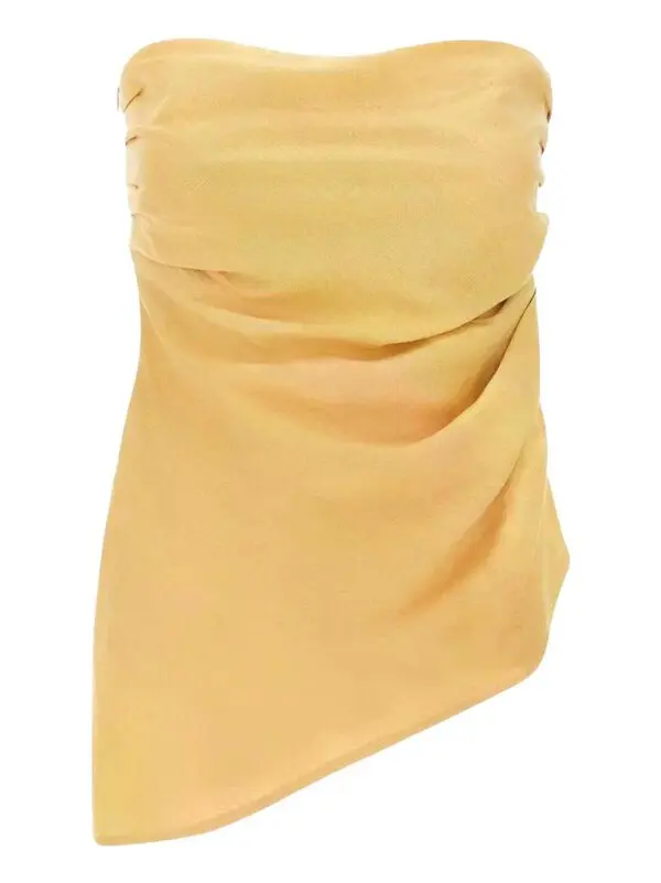 Faithfull The Brand Nera Gathered Asymmetric Top - Yellow
