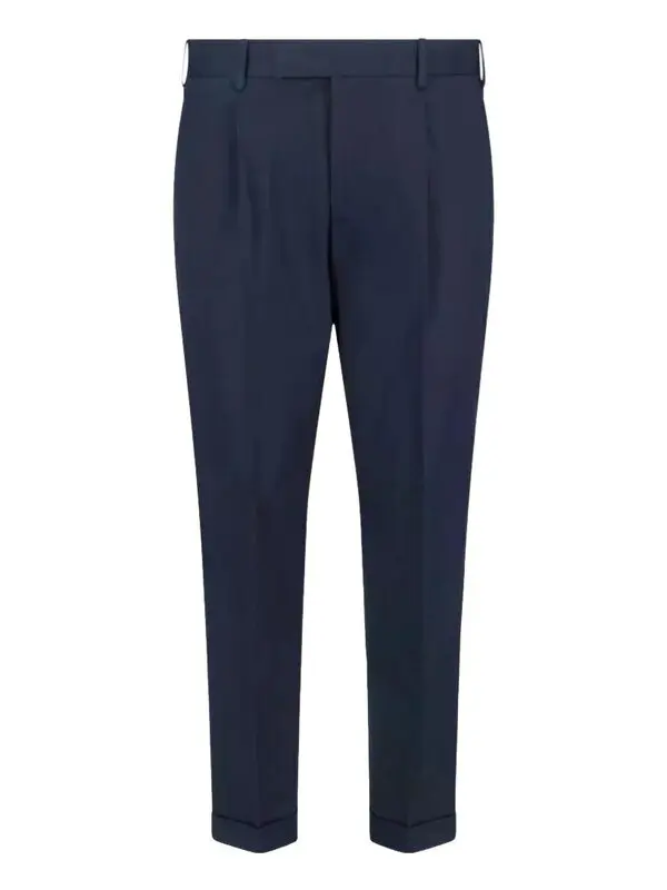 PT TORINO Pleated Cuffed Trousers - Blue