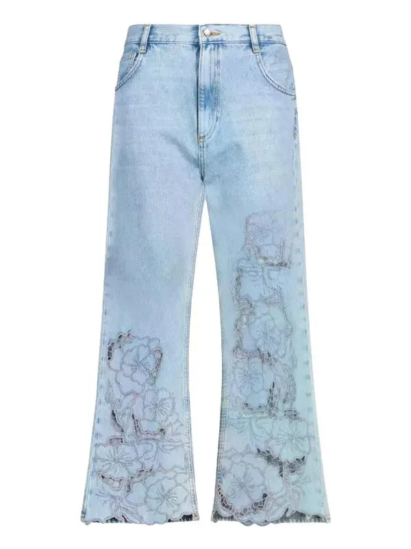 Liu Jo Open-work Embroidery Jeans - Blue