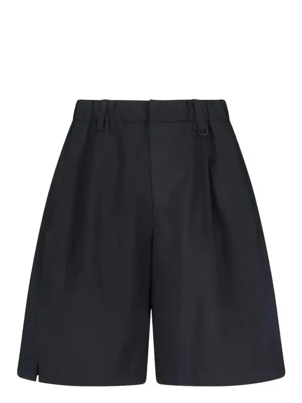 Herno Elasticated Wool Blend Shorts - Black