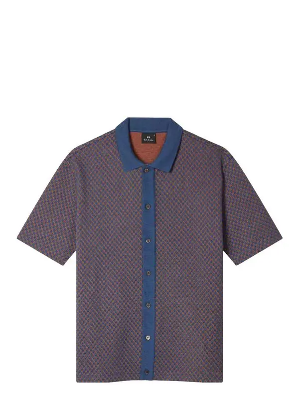 Paul Smith Geometric-print Polo Shirt - Blue