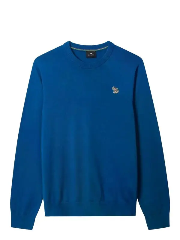 Paul Smith Zebra-motif Crew-neck Jumper - Blue