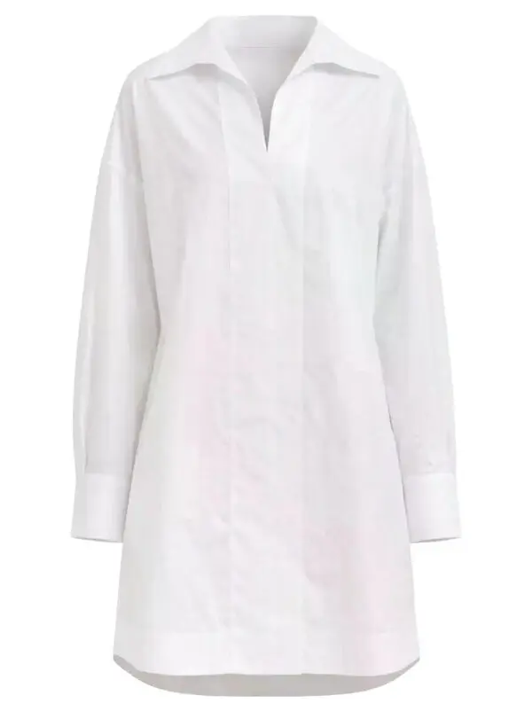 DONDUP V-neck Mini Shirt Dress - White