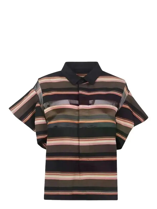Sacai Striped Shirt - Brown