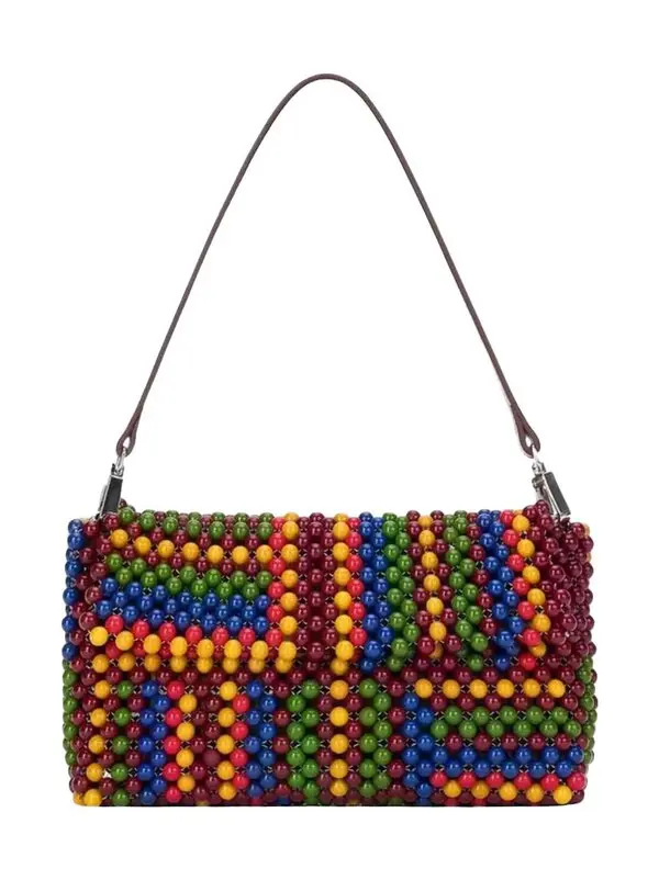 Staud Timmy Beaded Shoulder Bag - Red