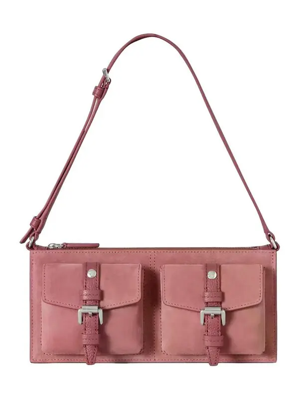 Mulberry Roxanne Buckled Suede Shoulder Bag - Pink
