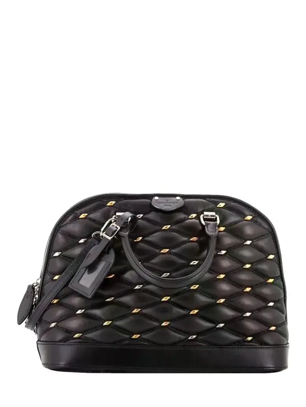 LOUIS VUITTON Alma Pm Tote Bag Studded Malletage Leather - Black