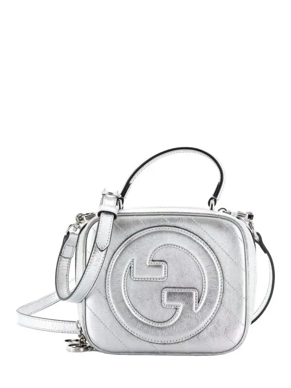 Gucci Blondie Top Handle Quilted Satchel - Silver