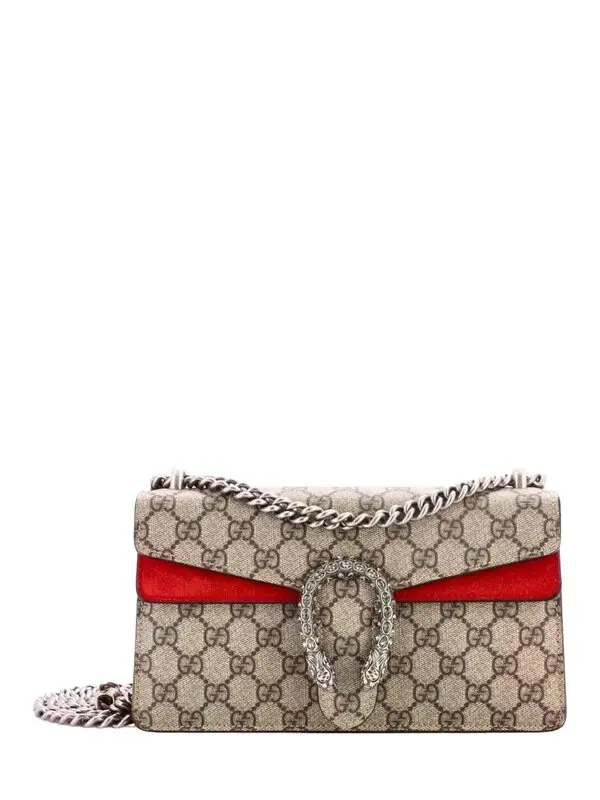 Gucci Dionysus Gg Coated Canvas Small Shoulder Bag With Crystal Embellished Metal - Brown