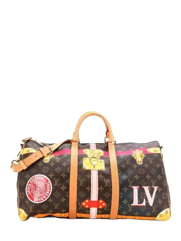LOUIS VUITTON Keepall Bandouliere Summer Trunks 50 Travel Bag Monogram Canvas - Brown