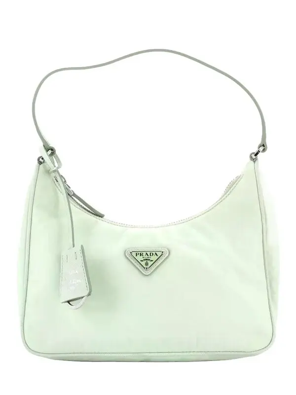 Prada Re-edition 2005 Tessuto With Saffiano Leather Mini Hobo Bag - Green