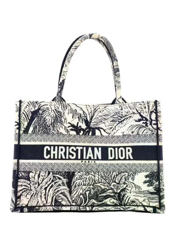Dior Book Embroidered Medium Tote Bag - Blue