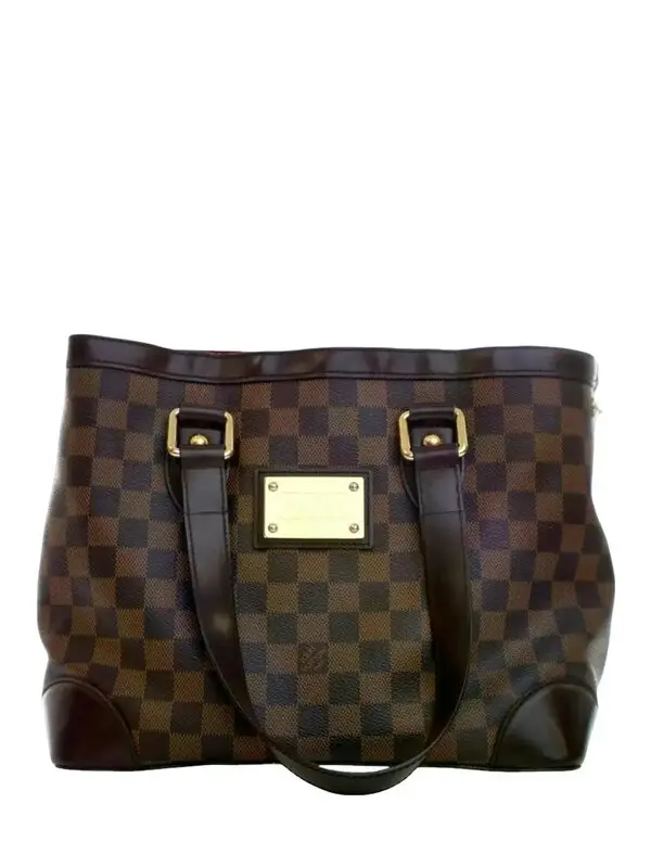 LOUIS VUITTON 2008 Damier Ebene Hampstead Pm Tote Bag - Brown