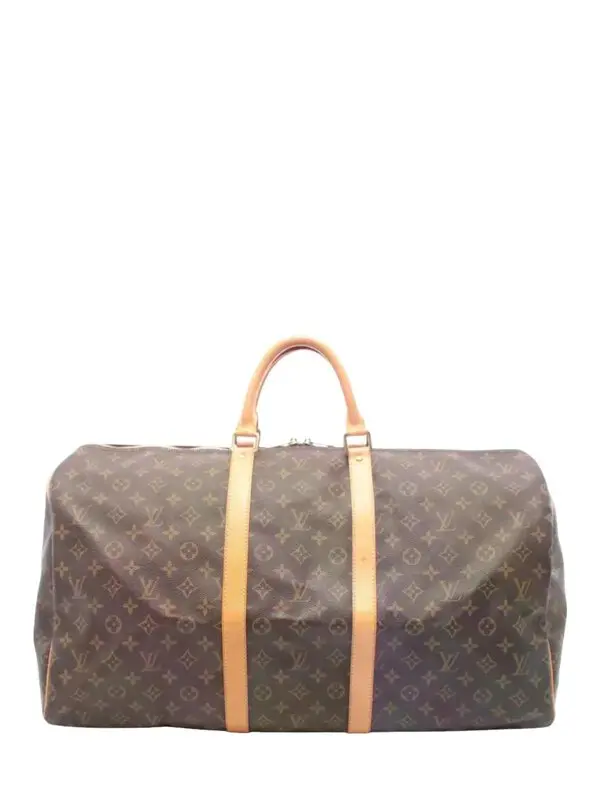 LOUIS VUITTON 2001 Monogram Keepall 55 Travel Bag - Brown
