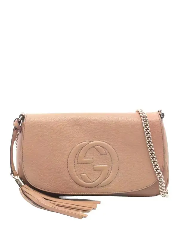 Gucci 2016-2025 Medium Leather Soho Chain Flap Crossbody Bag - Pink