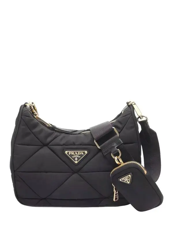 Prada 2013-2026 Quilted Tessuto Crossbody Bag - Black