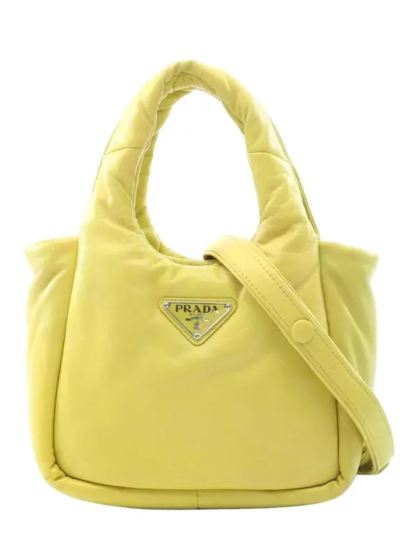 Prada 2013-2026 Padded Leather Satchel - Yellow