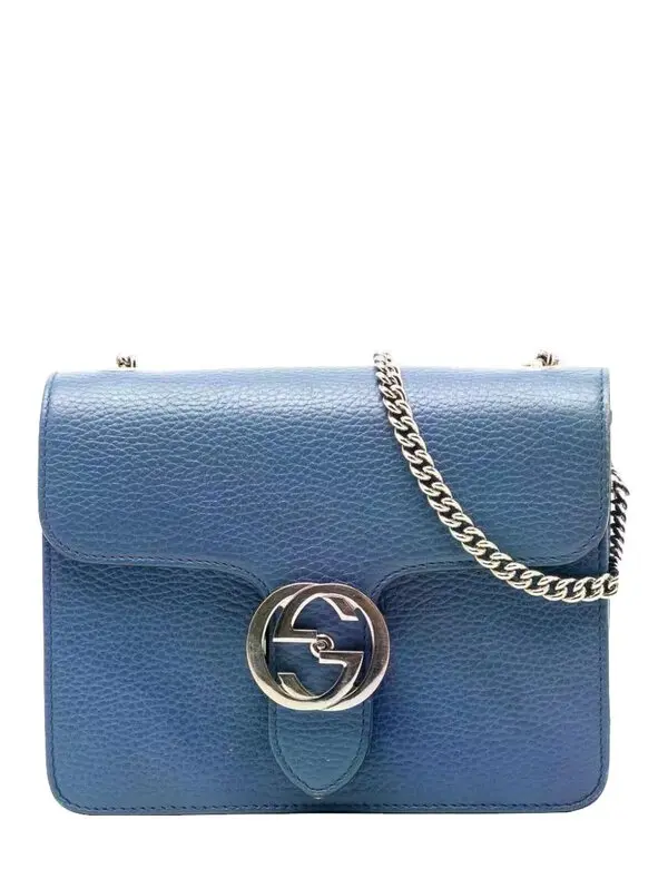 Gucci Calfskin Interlocking G Crossbody Bag - Blue
