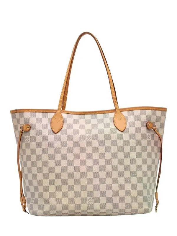 LOUIS VUITTON 2012 Damier Azur Neverfull Mm Tote Bag - White