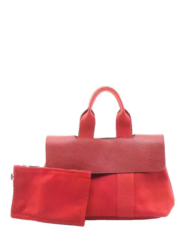 Hermès 2006 Toile And Vache Valparaiso Pm Handbag - Red