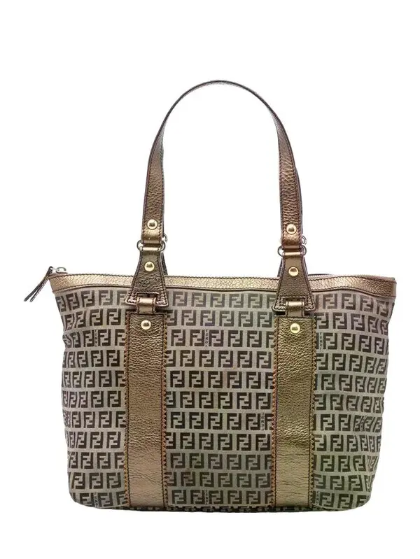 Fendi Zucchino Canvas Tote Bag - Brown