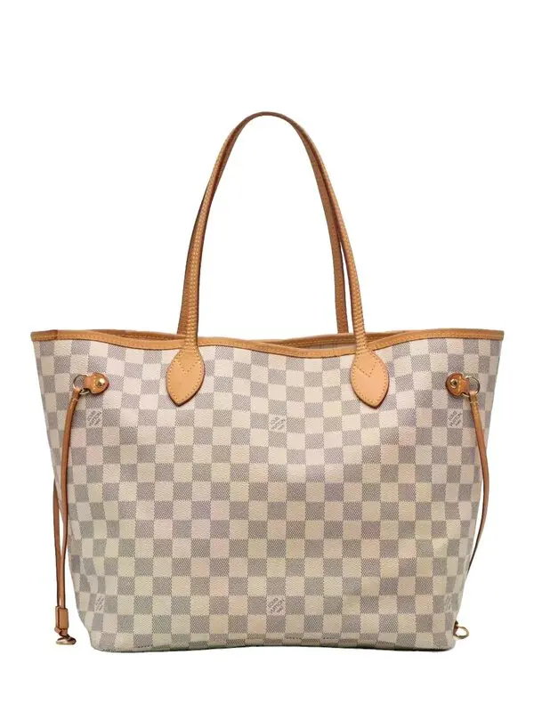 LOUIS VUITTON 2012 Damier Azur Neverfull Mm Tote Bag - White