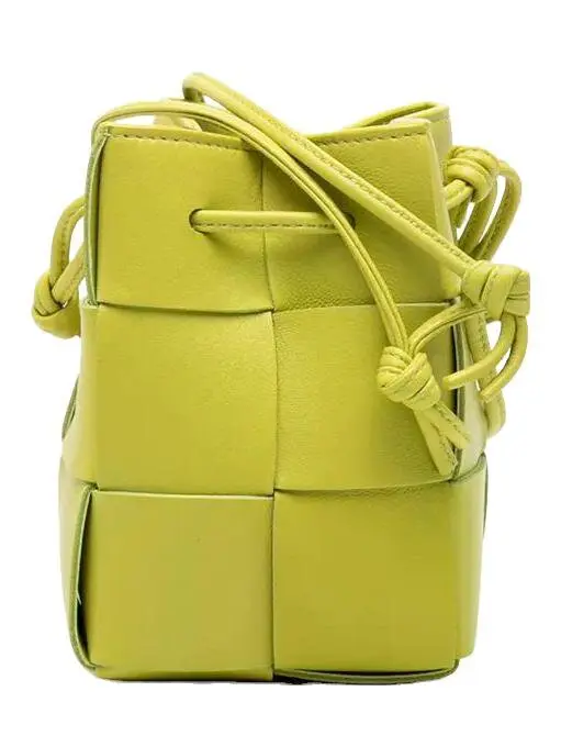 Bottega Veneta Mini Nappa Maxi Intrecciato Cassette Bucket Bag - Green