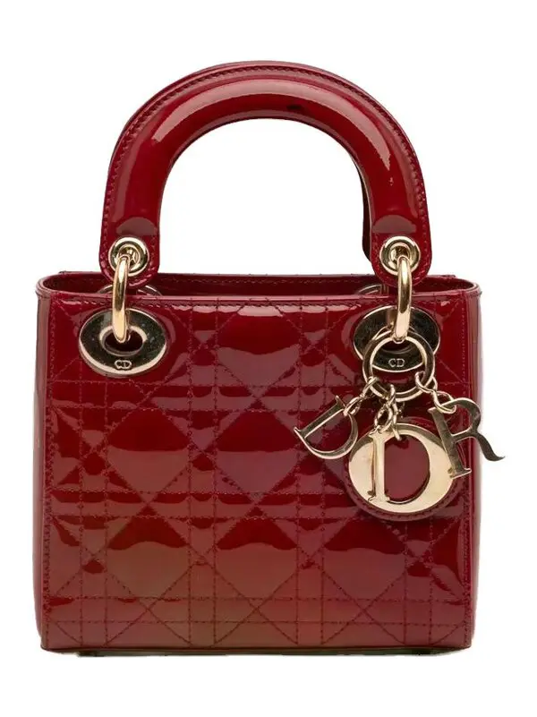 Dior 2018 Mini Cannage Lady Satchel - Red
