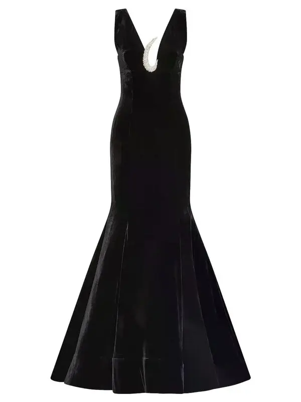 Rachel Gilbert Freda Embellished Gown - Black