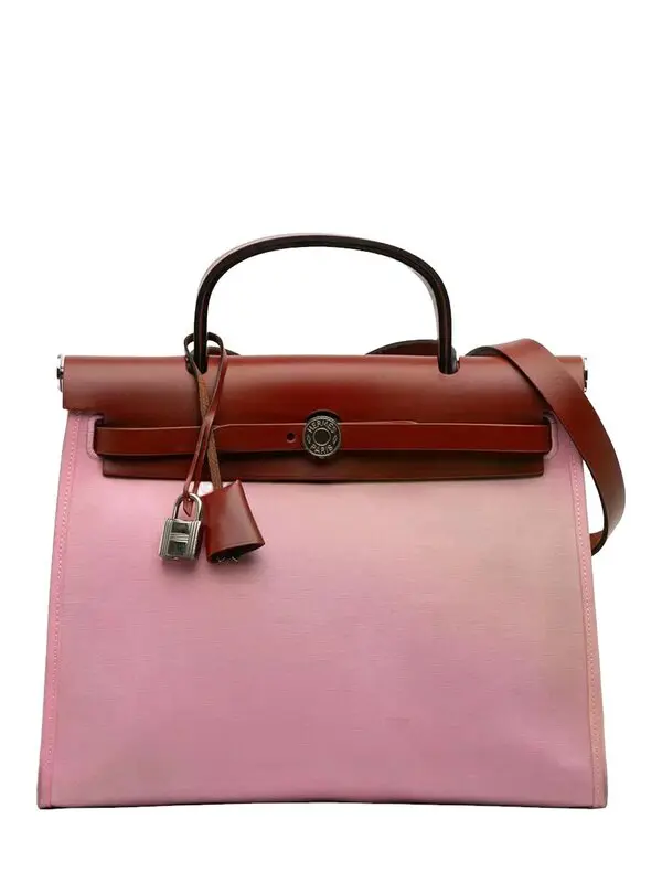 Hermès 2020 Toile Herbag Zip 31 Satchel - Pink
