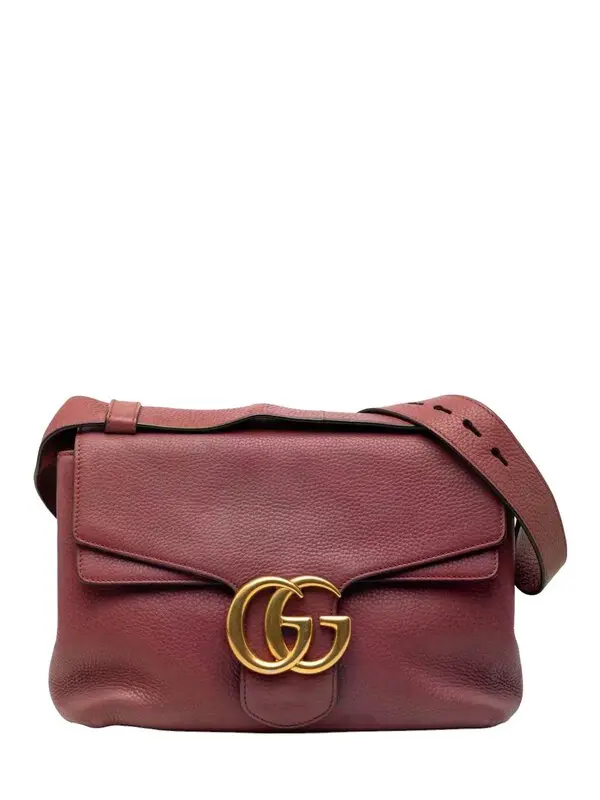 Gucci Small Gg Marmont Leather Shoulder Bag - Pink