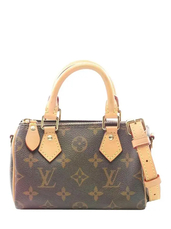 LOUIS VUITTON 2023 Monogram Nano Speedy Satchel - Brown