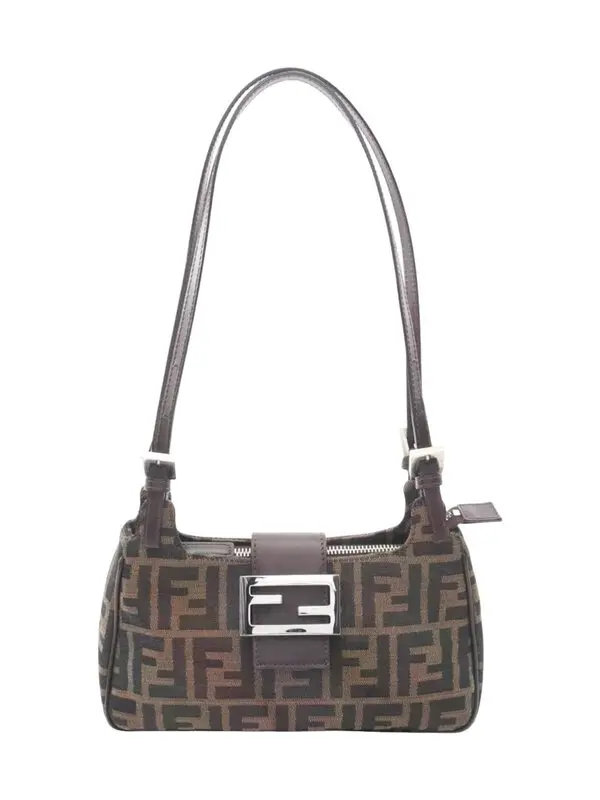 Fendi 2000-2010 Zucca Canvas Shoulder Bag - Brown
