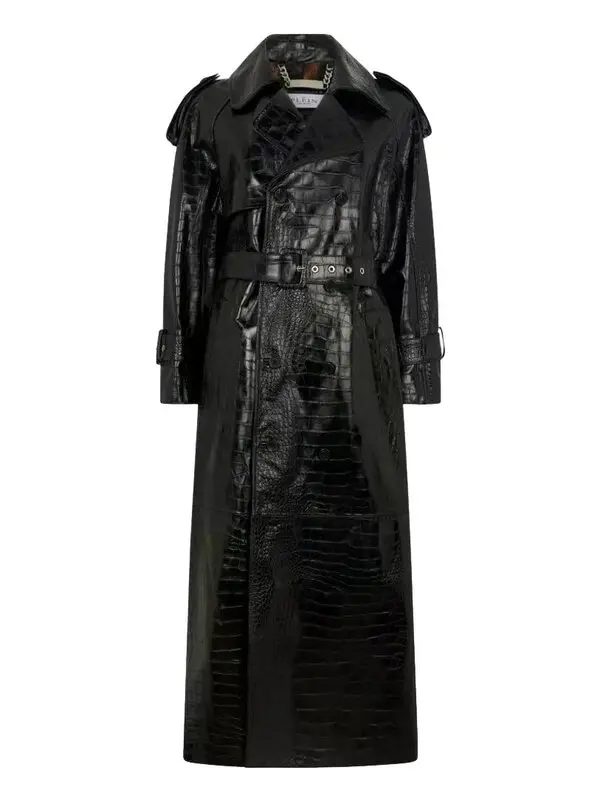 Philipp Plein Crocodile-print Trench Coat - Black