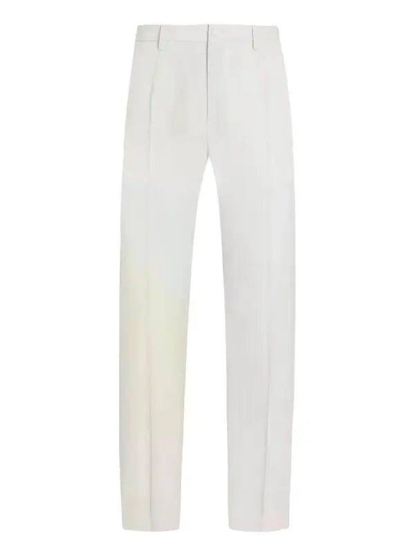 Dolce & Gabbana Wool Poplin Trousers - Neutrals