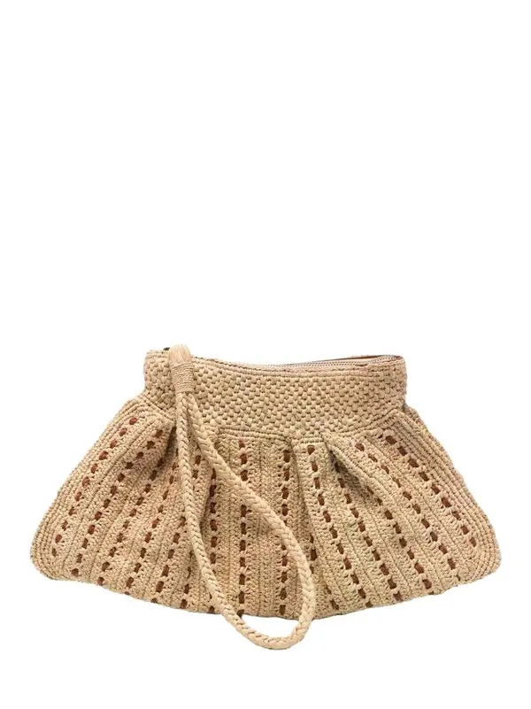 IBELIV Trapezoid Beach Pouch With Braided Wrist-strap - Neutrals