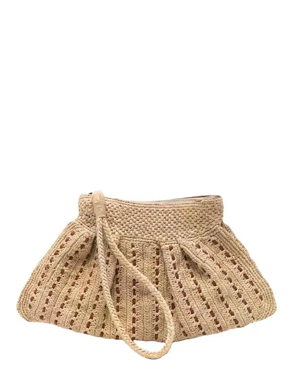 IBELIV Trapezoid Beach Pouch With Braided Wrist-strap - Neutrals