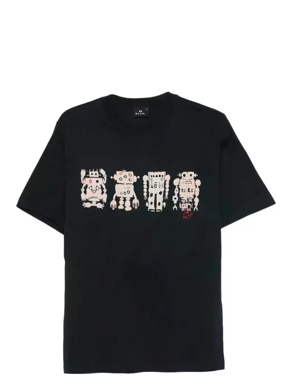 Paul Smith Screen Robot Print T-shirt - Blue