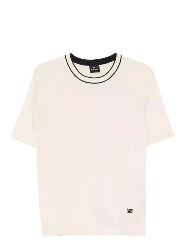 Paul Smith Logo-embroidered T-shirt - Neutrals