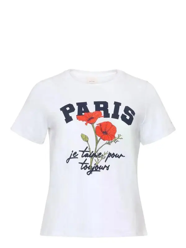 Cinq À Sept Paris Poppies Shrunken T-shirt - White