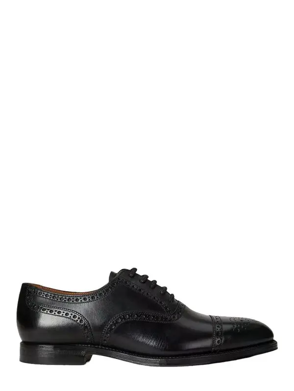 Polo Ralph Lauren Maestra Perforated Cap-toe Oxford Shoes - Black