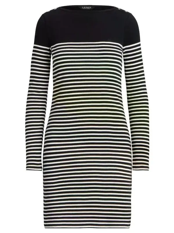 Ralph Lauren Striped Pattern Dress - Black