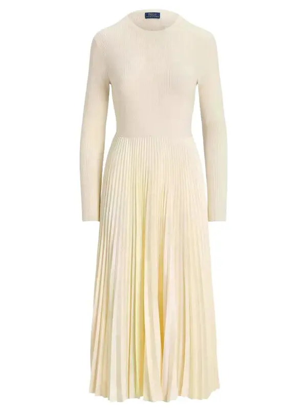 Polo Ralph Lauren Pleated Midi Dress - Neutrals